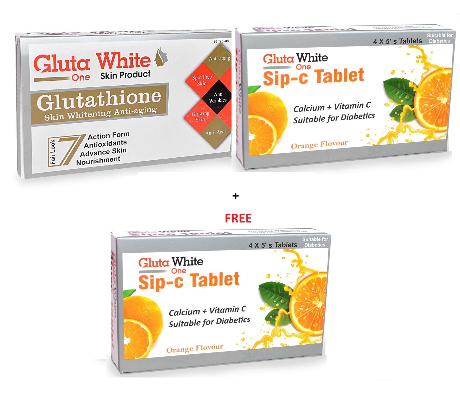 Gluta White Vitamin C Tablets | Price | Sip C | Pakistan - Gluta One
